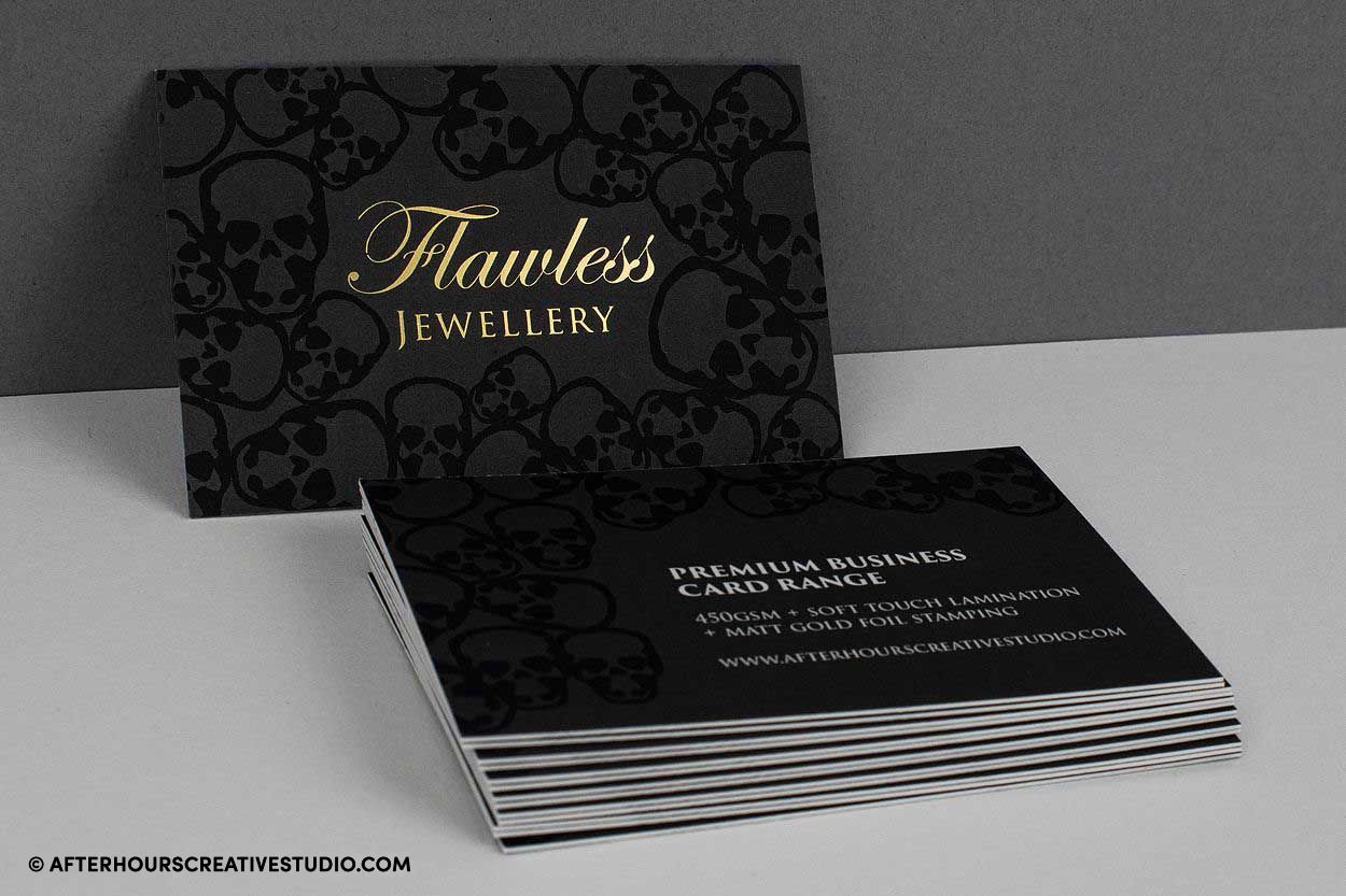 Foil Stamped Velvet Laminated Business Cards 400gsm