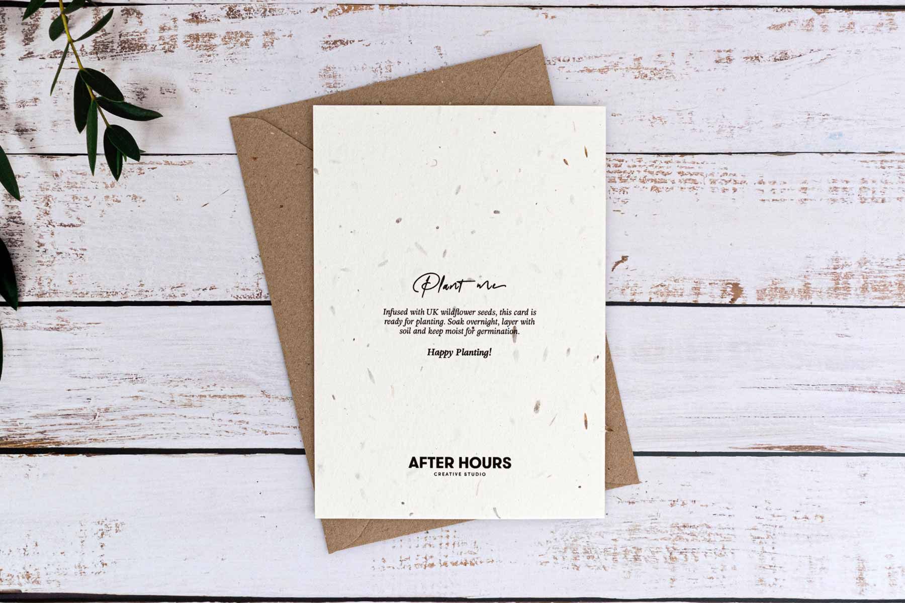 Green Elegance: Chic Sustainable Greeting Card on Seed Paper